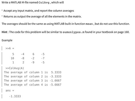 Solved MATLAB Must Calculate For Full Matrix Chegg