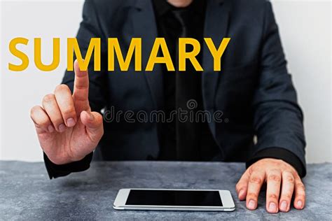 Handwriting Text Writing Summary Concept Meaning A Brief Statement Or Account Of The Main