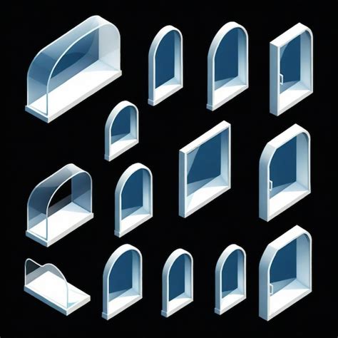 A Black Background With A White And Blue Design Of Windows Premium AI Generated Vector