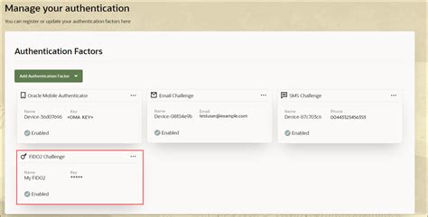 使用 oracle advanced authentication 配置 fido2