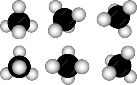3d Methane Drawing Ch4 Molecule Model Greenhouse Gas Alkane Chemistry