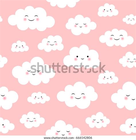 Cute Cloud Seamless Pattern Vector Stock Vector Royalty Free 666542806 Shutterstock