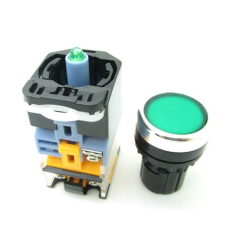Led Light Push Button Switch La38203 22mm Green