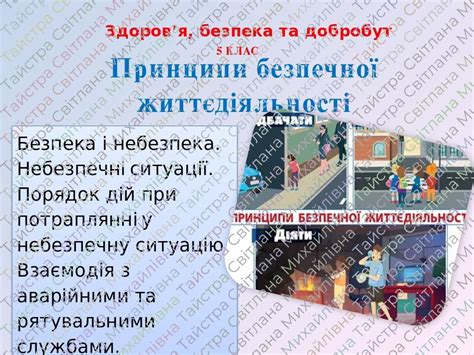Презентація Принципи безпечної життєдіяльності Здоровя безпека та добробут 5 клас НУШ
