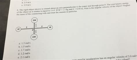 Solved The Rigid Object Shown Is Rotated About An Axis Chegg