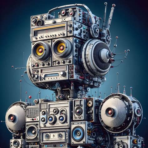 Robot Made Of Analog Stereo Equipment Stock Illustration Illustration