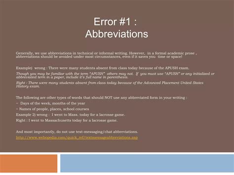 Common Errors In Writing PPTX