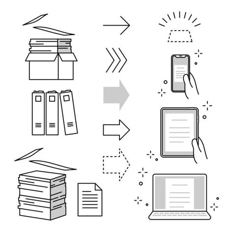 Paper To Digital Transformation Illustrations Royalty Free Vector Graphics And Clip Art Istock