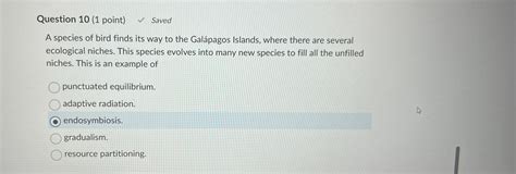 solved question 10 1 ﻿point ﻿saveda species of bird finds