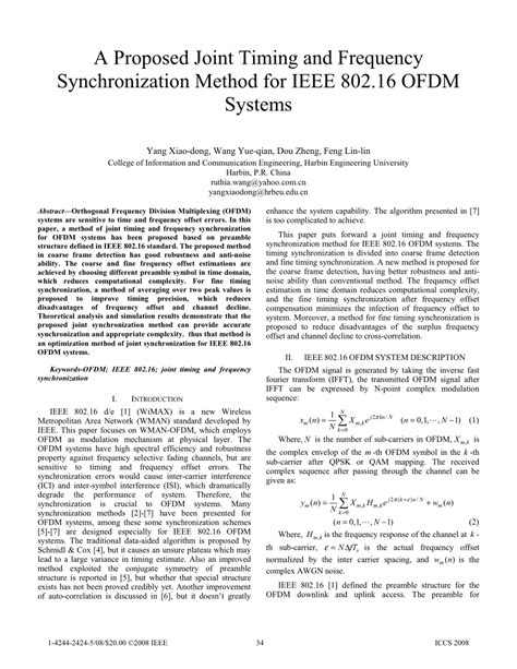 Pdf Joint Timing And Frequency Synchronization For Ieee 80216 Ofdm Systems