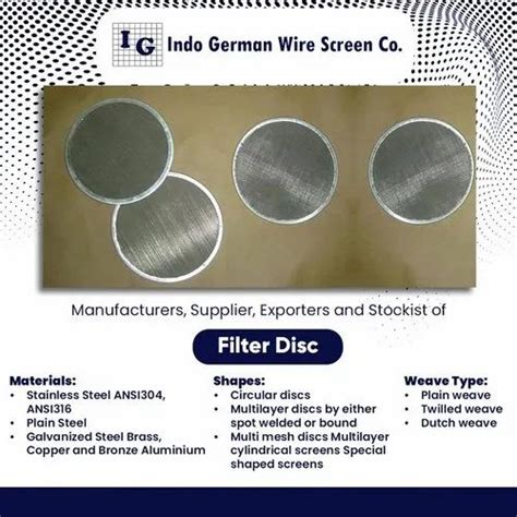 Filter Disc Size Maximum Cm At Piece In Mumbai ID