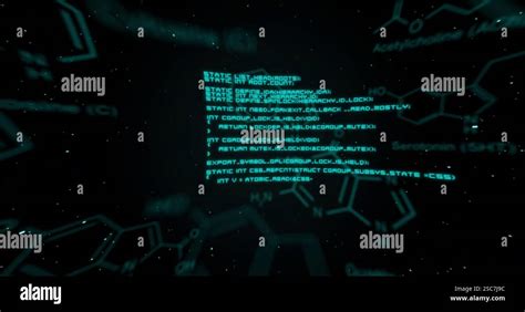 Chemical Structures And Molecular Formulas Image Over Dark Background