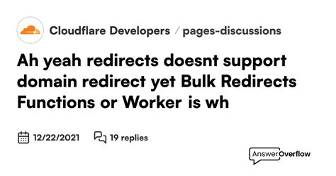 ah yeah redirects doesn t support domain redirect yet bulk redirects functions or worker is