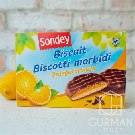 Купить Бисквитное печенье с апельсиновым мармеладом в шоколаде Sondey ...