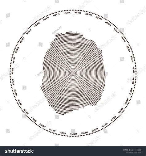Nevis Round Logo Digital Style Shape Stock Vector Royalty Free