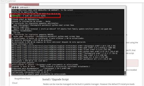 instalación de node red en raspi3