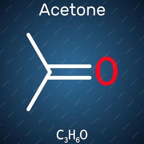 Premium Vector Acetone Ketone Molecule Structural Chemical Formula On The Dark Blue Background