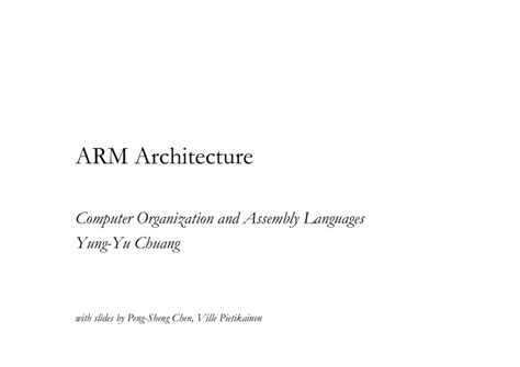 Arm Architecture Computer Organization And Assembly Languages