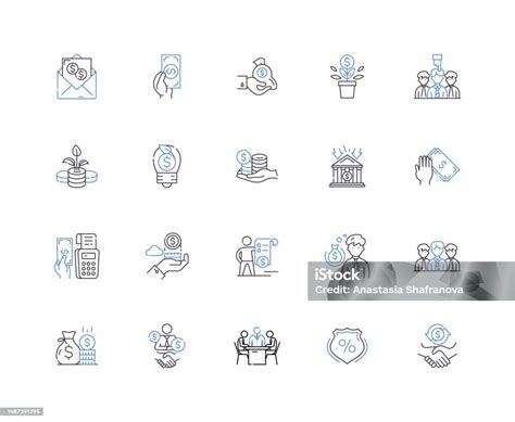 Resource Management Line Icons Collection Allocation Planning