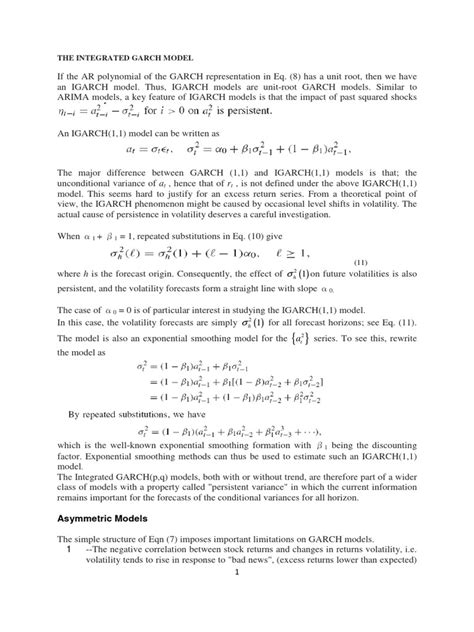 Igarch And Egarch Model Analysis Pdf Volatility Finance Statistical Analysis