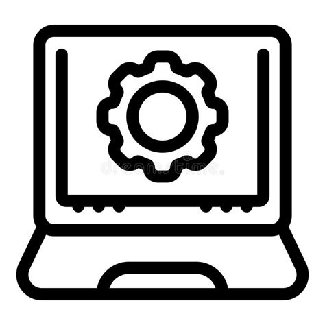 Laptop Showing Gear Wheel Symbolizing Configuration Settings Stock Vector Illustration Of
