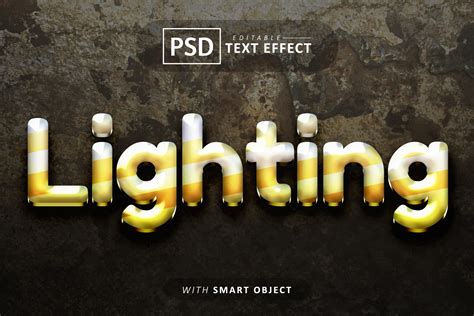Yellow Lighting Text Effect Editable Graphic By Aglonemadesign