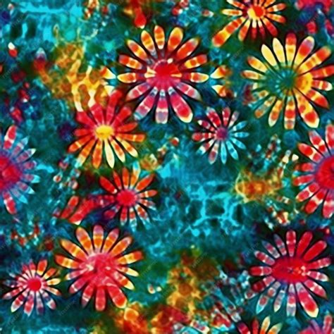 Premium Photo A Close Up Of A Colorful Tie Dye Flower Pattern