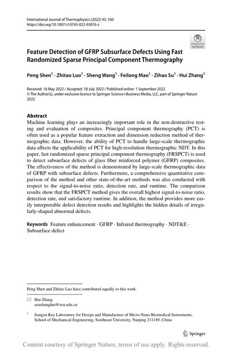 Feature Detection Of Gfrp Subsurface Defects Using Fast Randomized