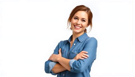 Png Smiling Woman Cross Arms Pose Portrait Adult Smile Isolated With