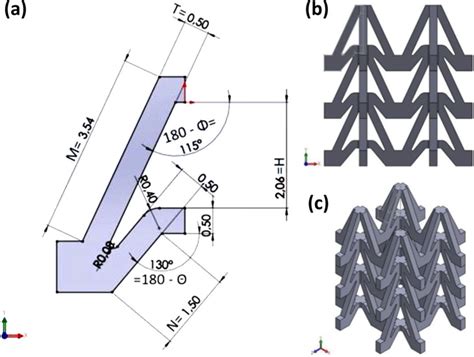 2d Cad Model Of The Unit Cell And Of The Auxetic Structure A B 3d