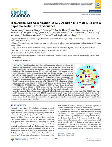 Pdf Hierarchical Self Organization Of Ab N Dendron Like Molecules