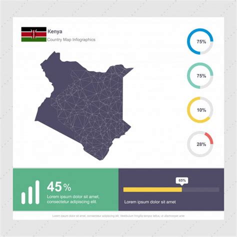 케냐지도 및 플래그 인포 그래픽 템플릿 Eps Uidownload