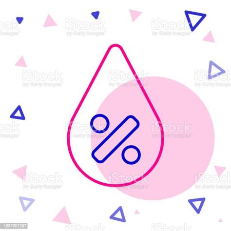 흰색 배경에서 격리된 라인 워터 드롭 백분율 아이콘입니다 습도 분석 다채로운 개요 개념 벡터 0명에 대한 스톡 벡터 아트 및 기타 이미지 Istock