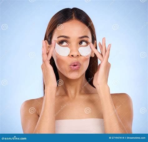 Beauty Woman And Face With Eye Patch For Skincare Dermatology