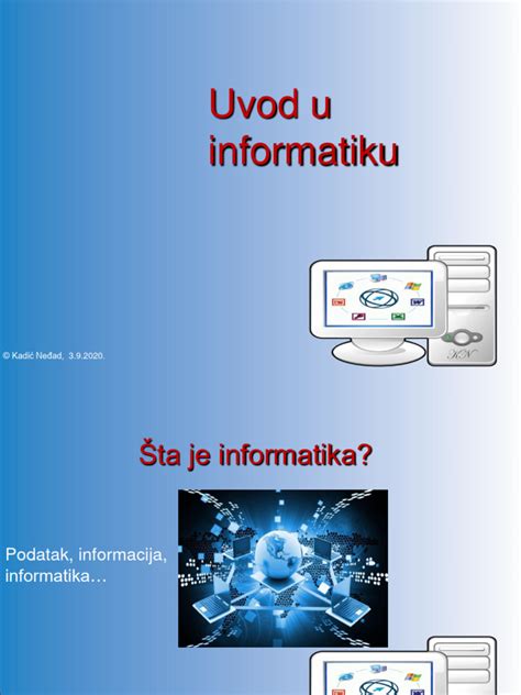 Čas Uvod U Informatiku Osnovni Pojmovi Pdf