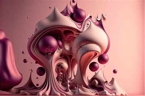 Vibrant Neon Pink Liquid Background Ai Generative Stock Illustration