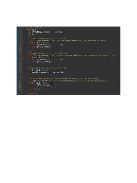 Sum 0f Two 3x3 2d Arrays Pdf