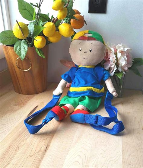 Vintage Backpack Caillou Cute Caillou Plush And Beans Doll 2001 Cinar Etsy