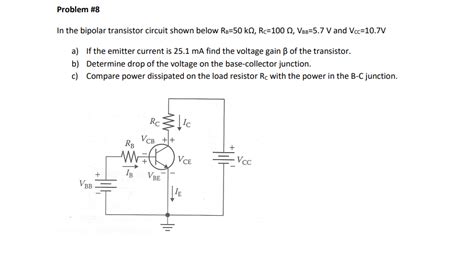 Solved In The Bipolar Transistor Circuit Shown Below