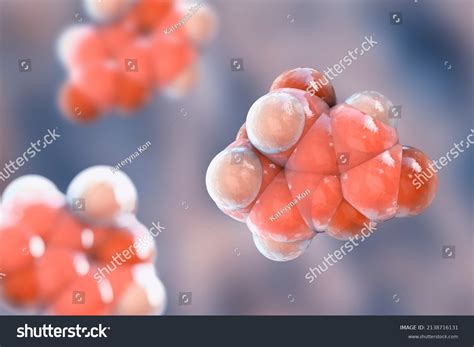 Molecule Patulin Toxin 3d Illustration Mycotoxin Stock Illustration