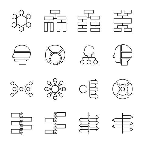 Moderne Mind Map Infografik Vorlage Flache Lineicons Sammlung Einfacher