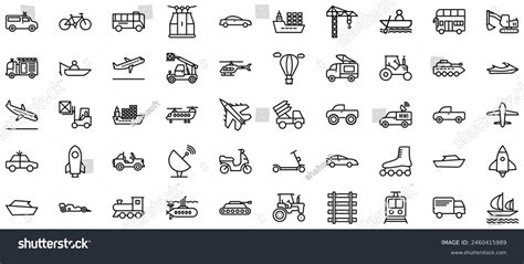 교통 선 아이콘 그림 문자 기호 스톡 벡터로열티 프리 2460415989 Shutterstock