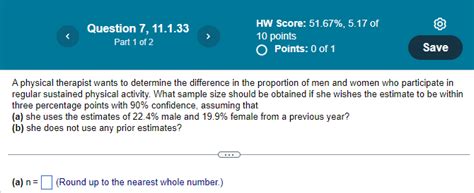Solved A Physical Therapist Wants To Determine The Chegg Com