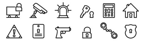 Flat Security Simple Concept Icons Set Contains Such Icons As Protection 5277571 Vector Art At