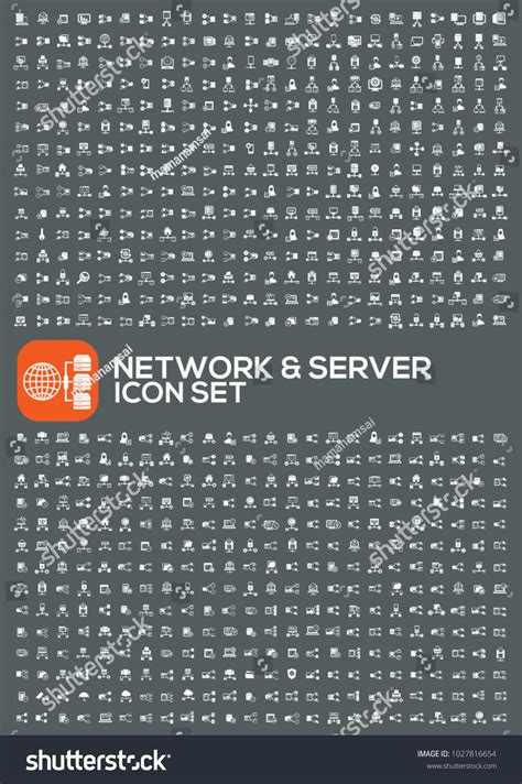 Network Server Icon Set Design Stock Vector Royalty Free 1027816654 Shutterstock