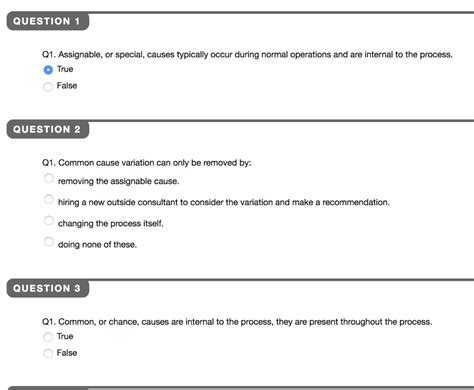 Solved Question 1 Q1 Assignable Or Special Causes