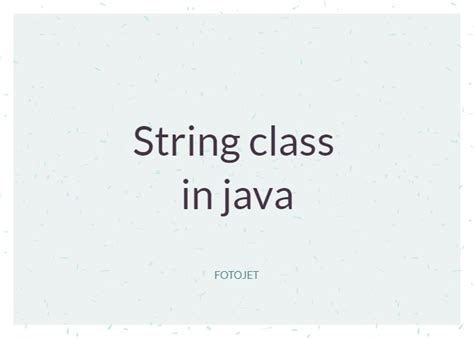 String Class In Java ~ Program In Java Java Examples Interview