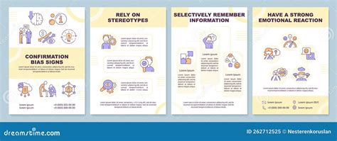 Confirmation Bias Reasons Brochure Template Cartoon Vector 262712481
