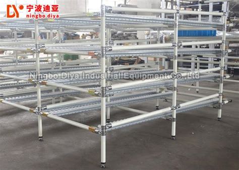 Flat Type Sliding Roller Track White Lean Pipe For Shelf System