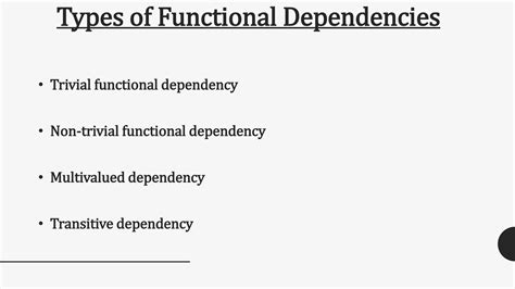 function dependency and types and example pptx